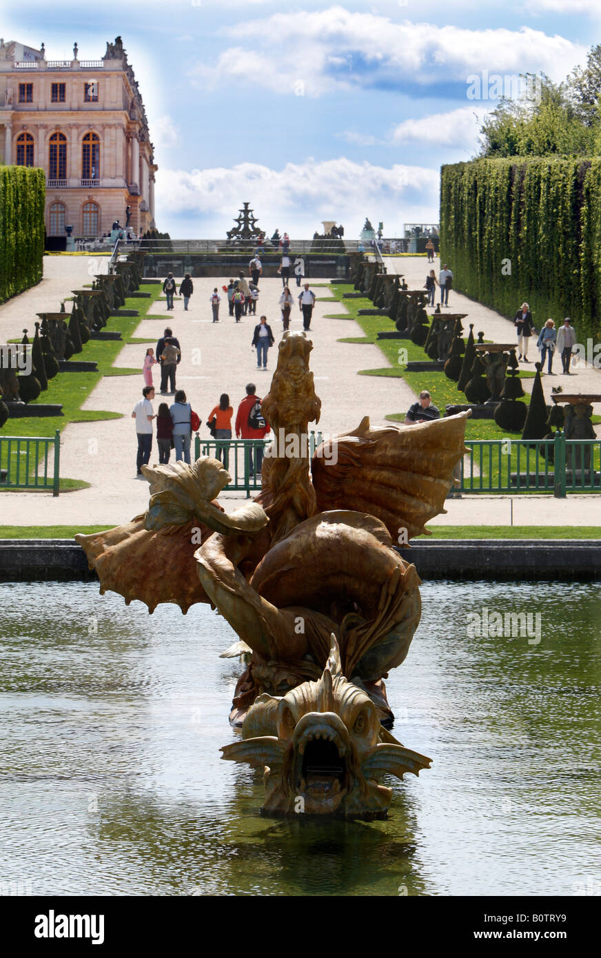 The view up to the Palace from the The winged dragon fountain in the ...