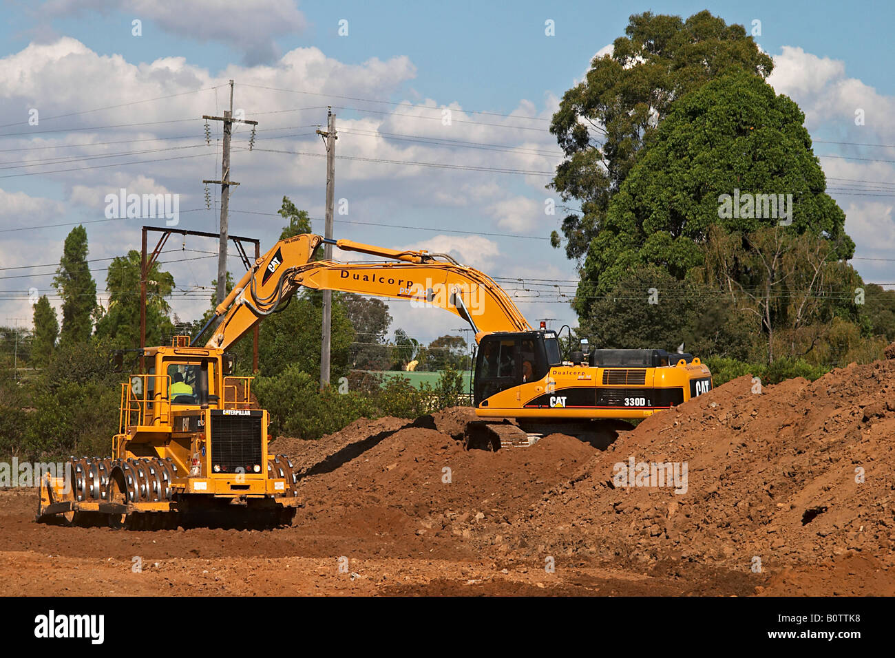 Construction Excavation - Hydraulic Excavator - Backhoe Stock Photo - Alamy