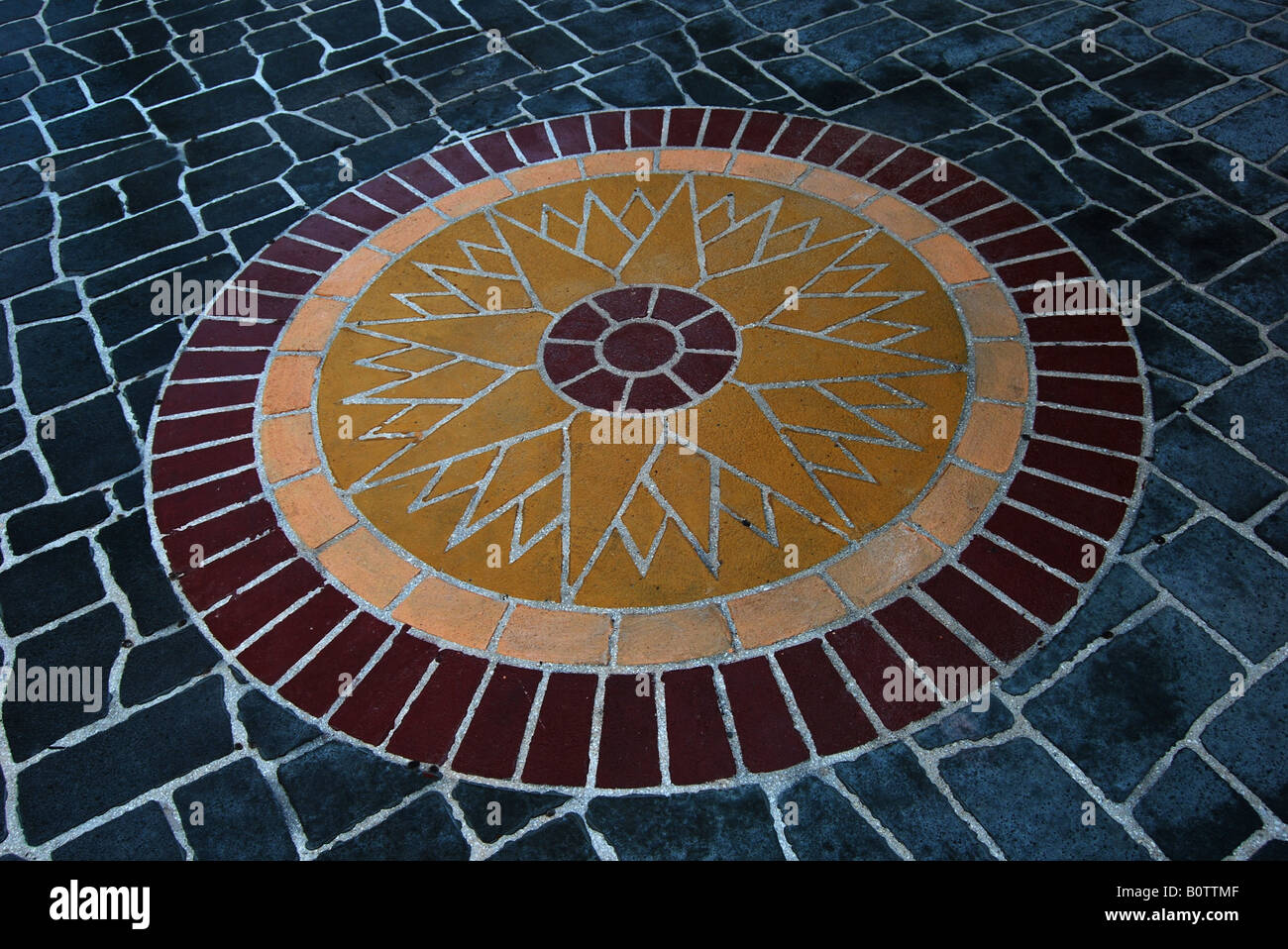 Pavement with a star shape Stock Photo - Alamy