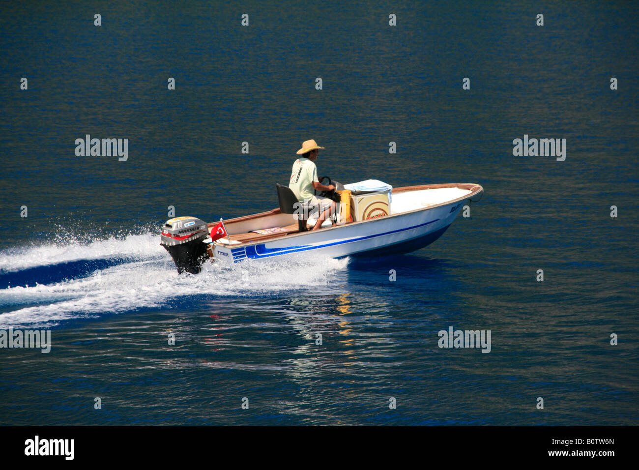 speed boat with onboard fridge selling ice creams olu deniz turkey ...