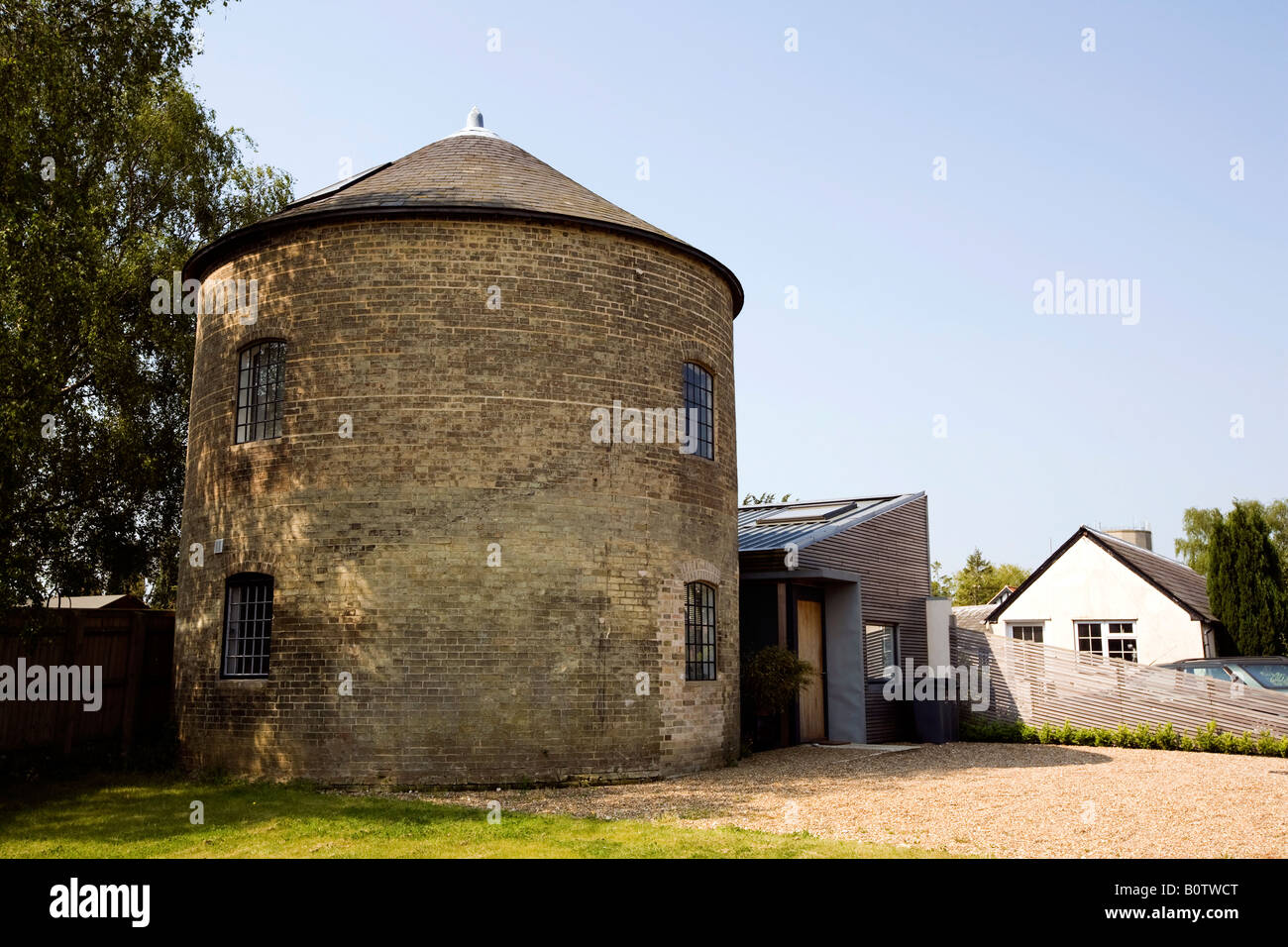 UK England Suffolk Saxmundham old post mill converted to home Stock ...