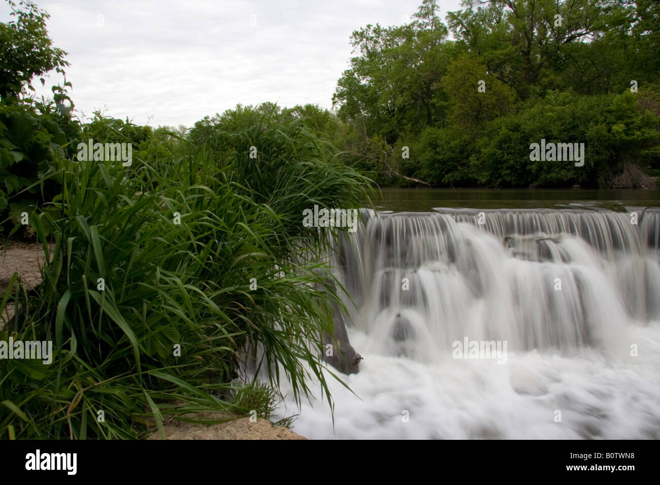 Waterfall. West Branch Dupage River.Warrenville Grove Forest Preserve ...