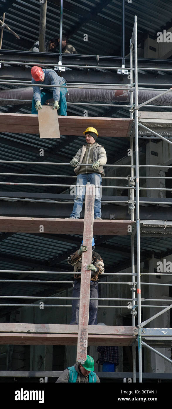 Construction workers in Budapest Hungary s largest city and its capital ...