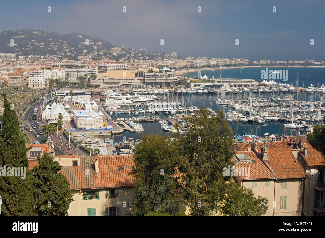 View of Cannes overlooking Villas and the Marina from Le Suquet, Cannes ...