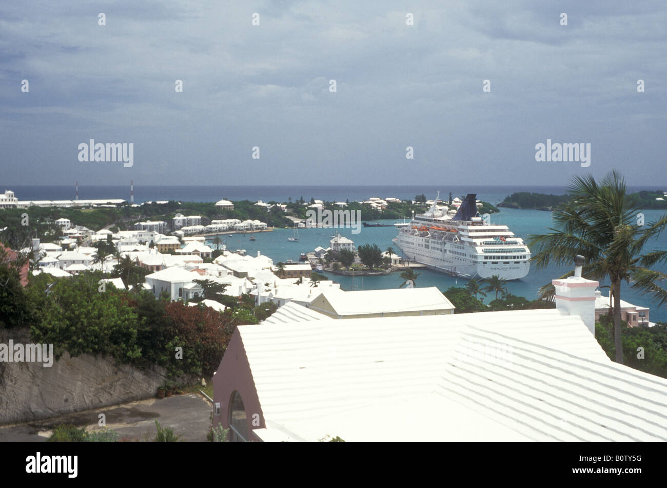 Stepped White Limestone Washed Roofs, St George, Bermuda Stock Photo ...