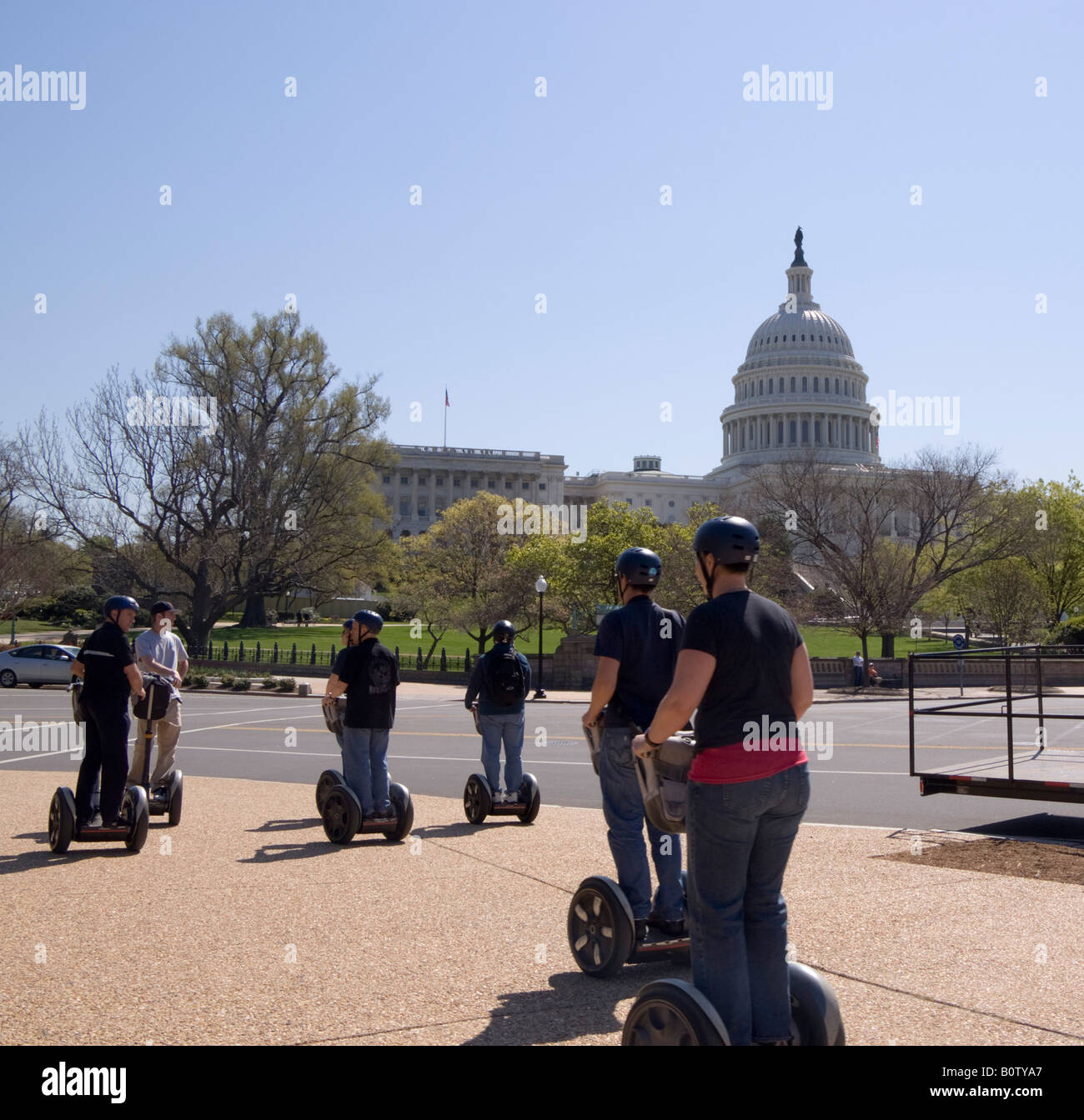 Washington DC the Capitol with young tourists on a Segway tour of the ...
