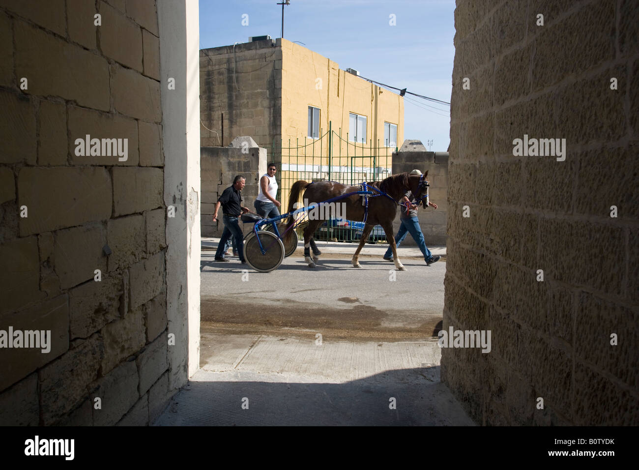 Scene outside Malta Horse Racing Stadium Stock Photo - Alamy