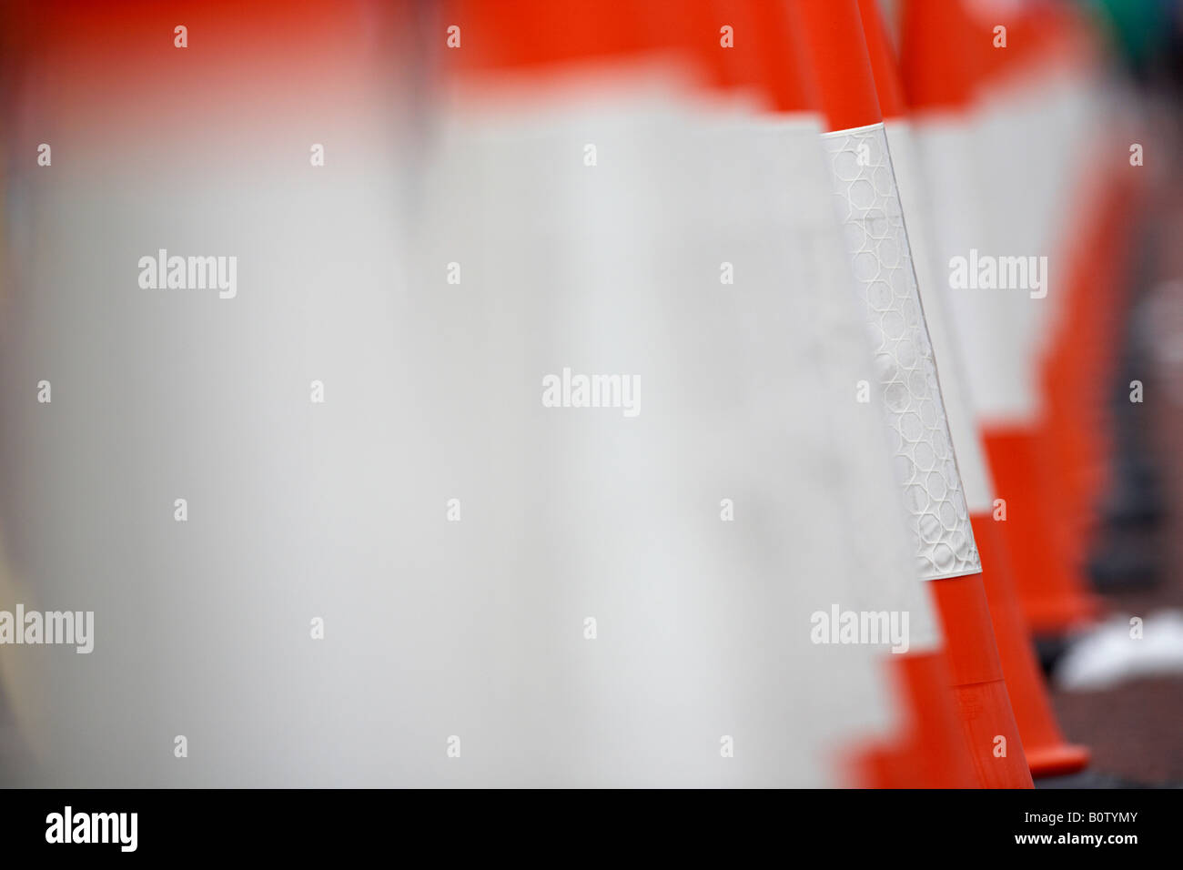 line of traffic cones Stock Photo - Alamy