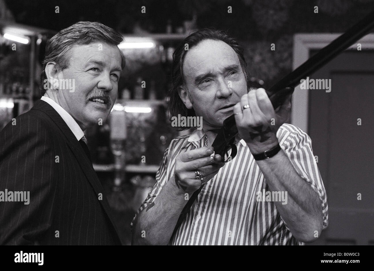 William Gaunt and Don Henderson on stage in Local Murder 1986 Stock ...