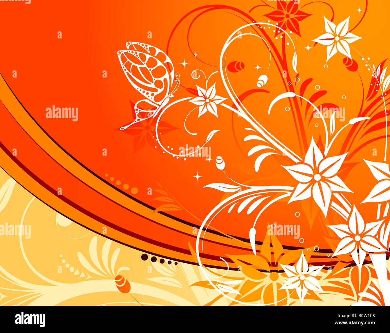 Flower background with butterfly Stock Photo - Alamy