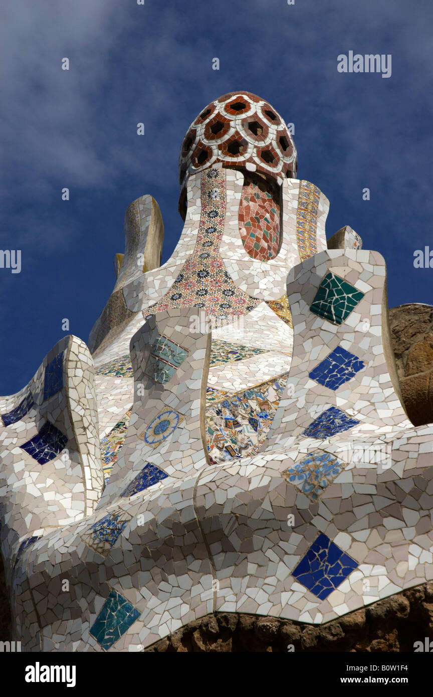 Gaudi designed architecture at Parc Guell in Barcelona Stock Photo - Alamy