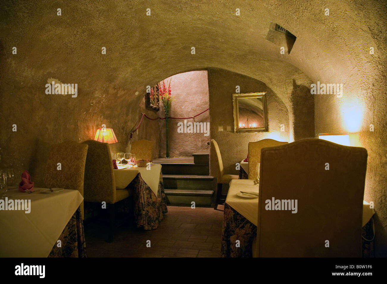 Basement 'cavern' restaurant in Prague, Czech Republic Stock Photo - Alamy
