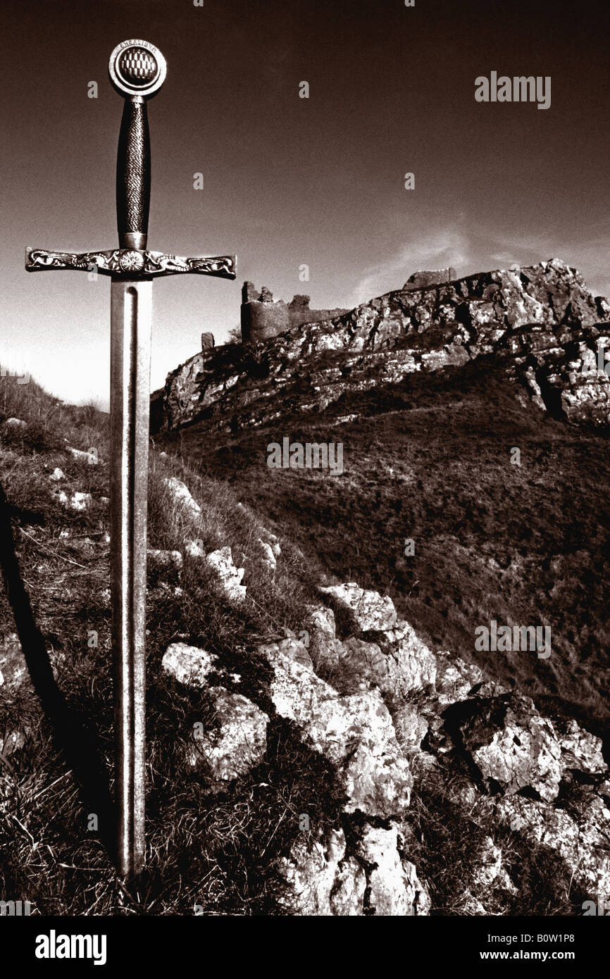 Excalibur the sword in the stone High Resolution Stock Photography and ...