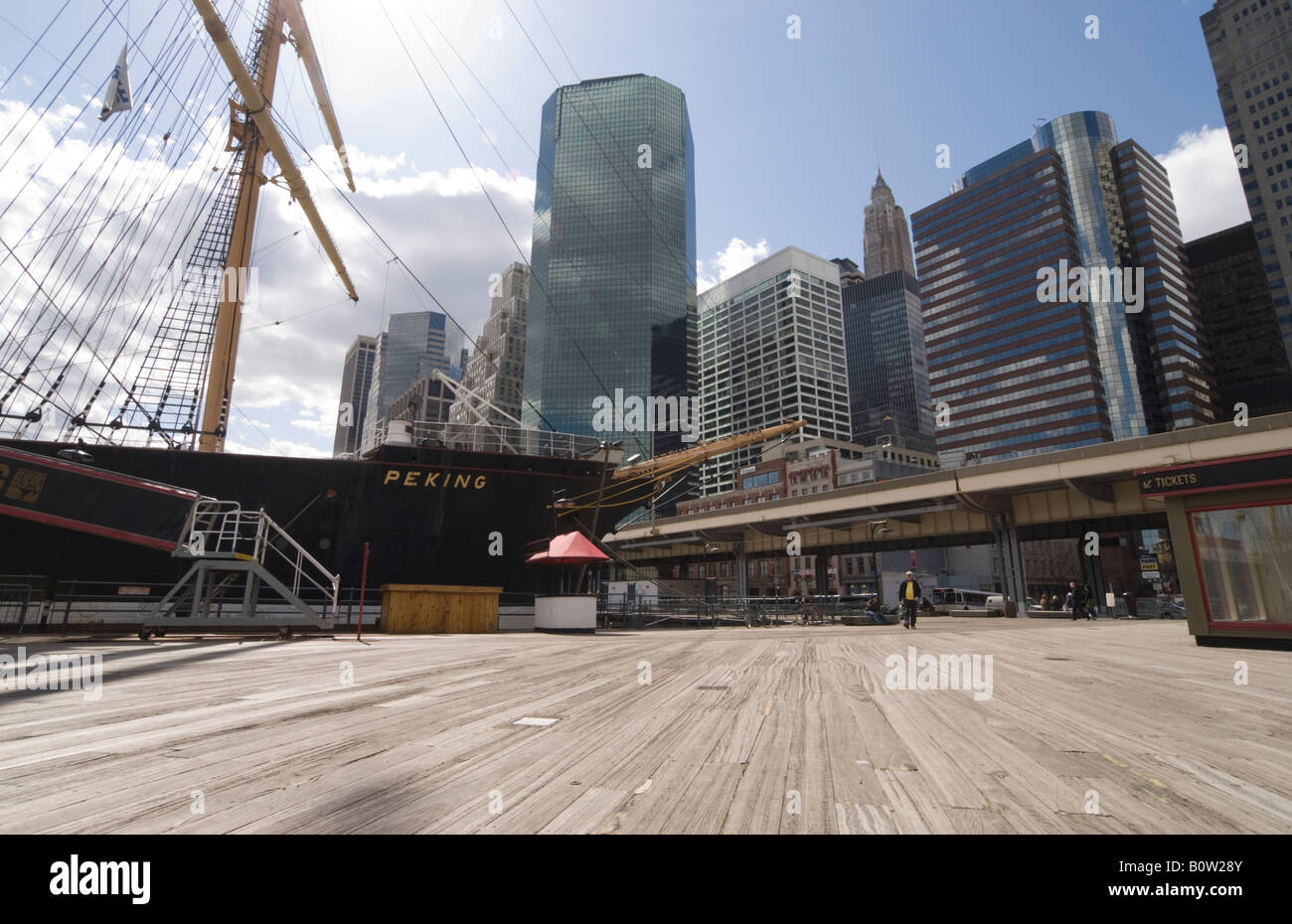 New York city Manhattan island docks historic 1911 clipper Peking at ...