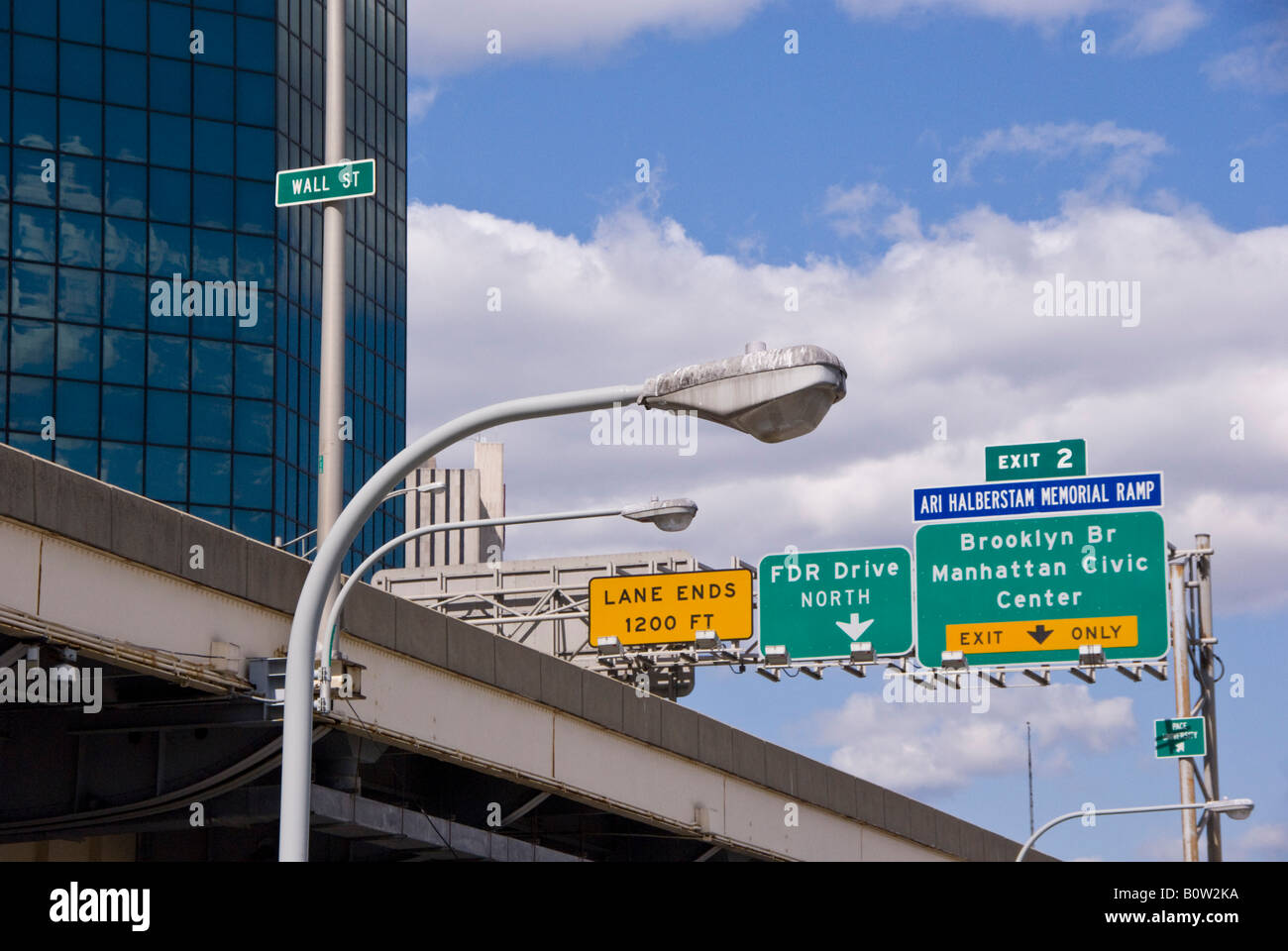 New York city Manhattan island Brooklyn Bridge sign Stock Photo - Alamy