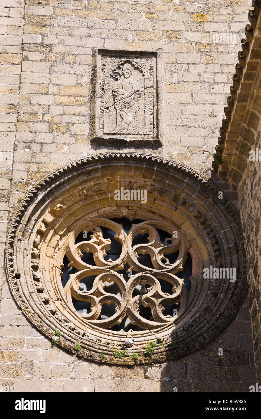 Baeza Jaen Province Spain 14th century Gothic rose window in cathedral ...
