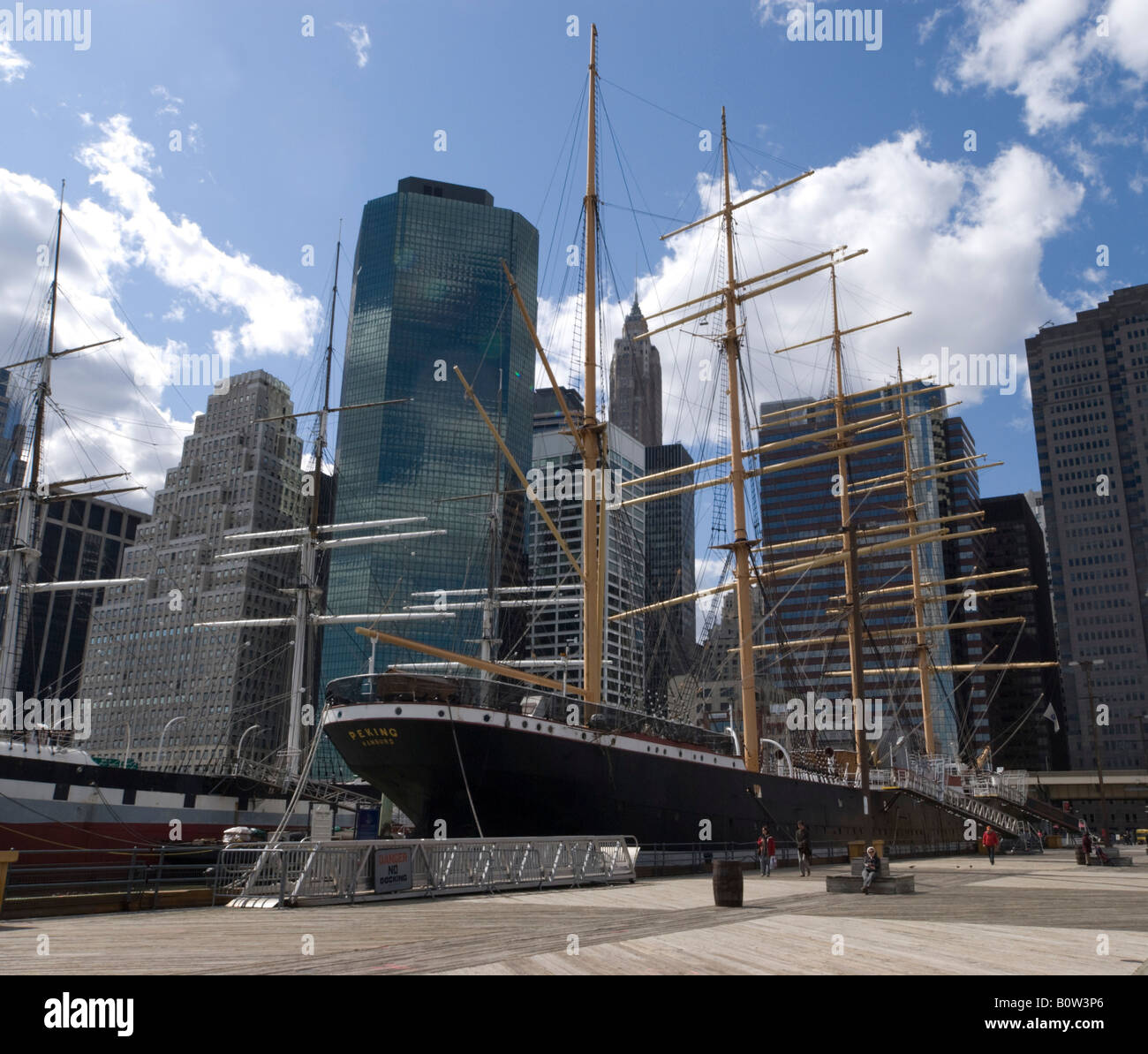 New York city Manhattan island docks historic 1911 clipper Peking at ...