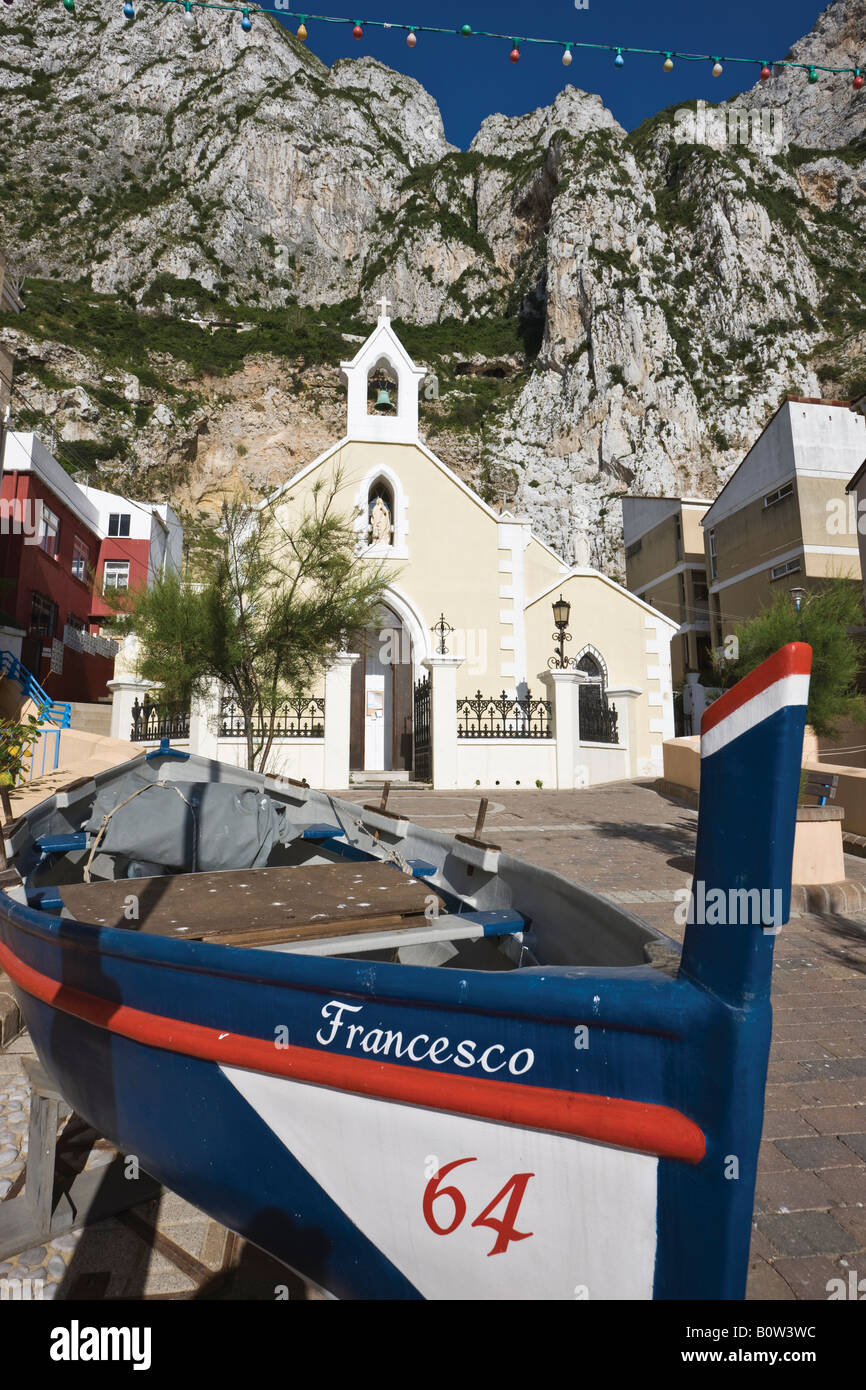Gibraltar Our Lady of Sorrows church in Catalan Bay Stock Photo - Alamy