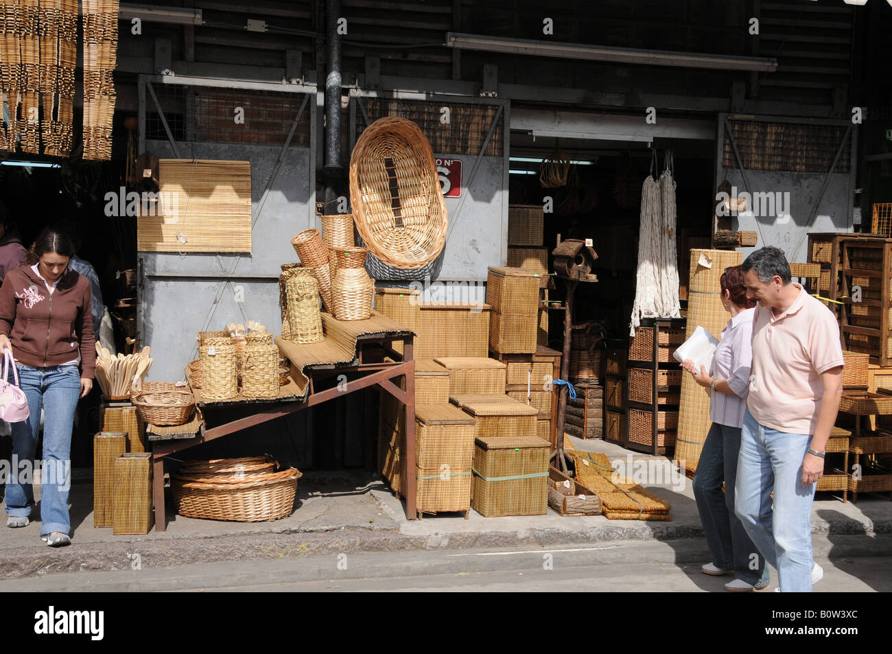 A vendor's shop at Puerto de Frutos market, Tigre delta, Argentina ...