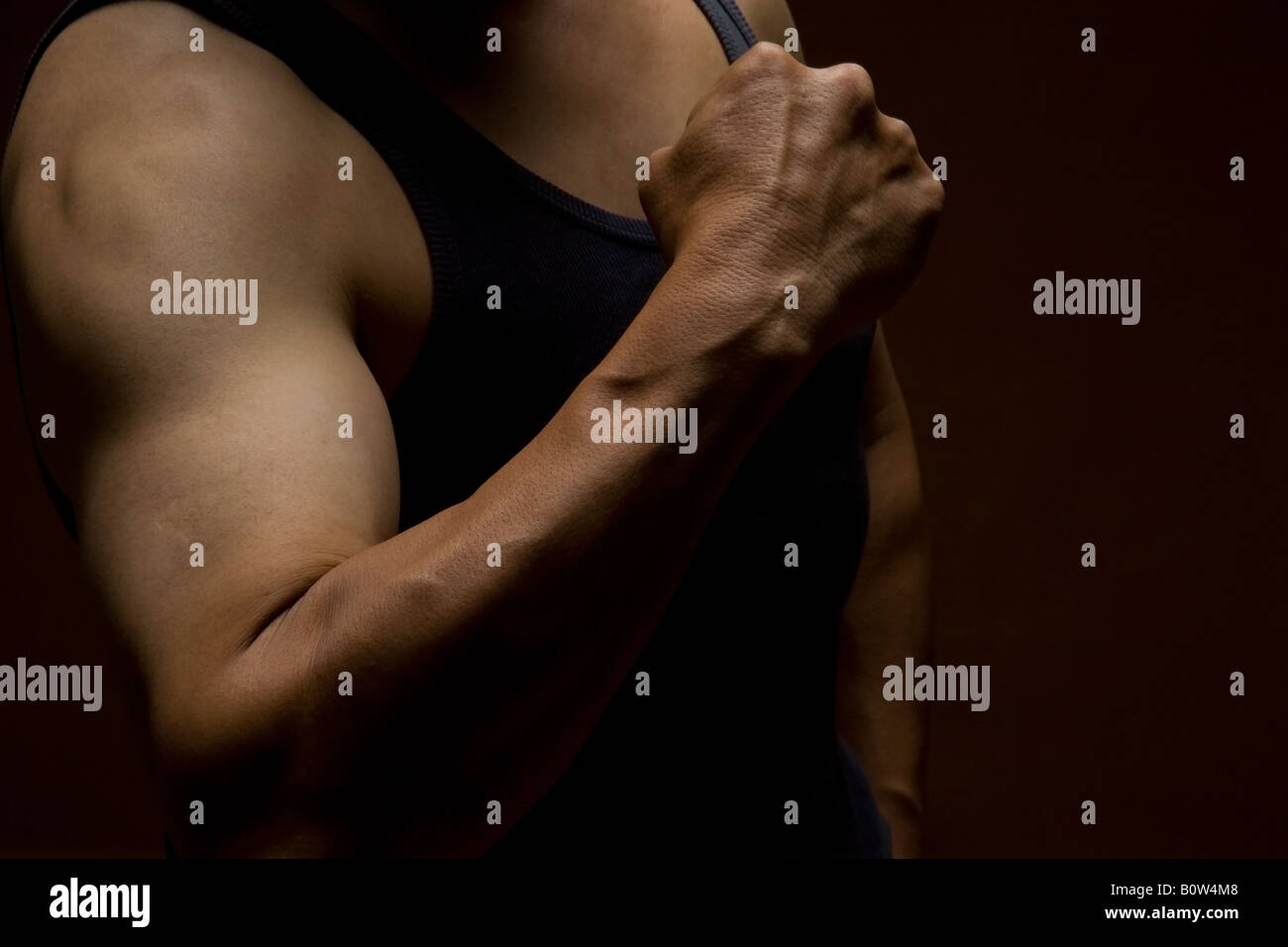 Muscular man, midsection Stock Photo - Alamy