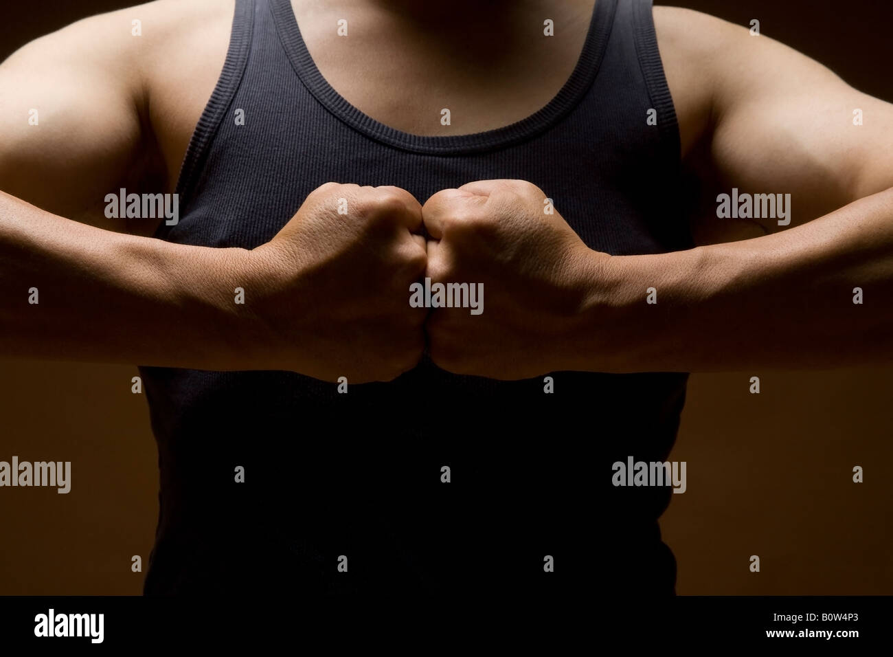 Muscular man, midsection Stock Photo - Alamy