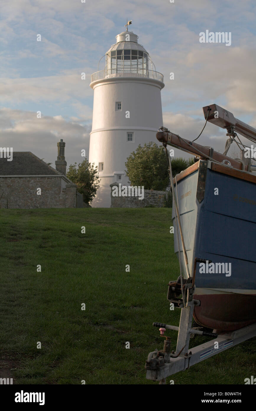 The Lighthouse St Agnes Isles of Scilly isle Stock Photo - Alamy