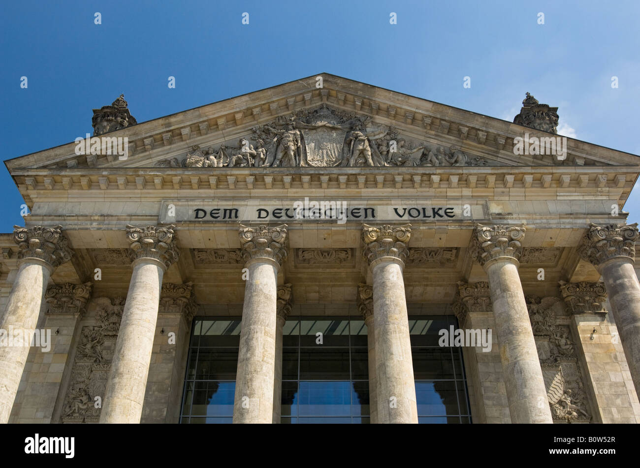 The Reichstag. front elevation showing the dedication "DEM DEUTSCHEN ...