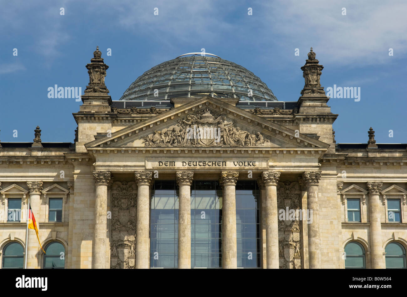 The Reichstag. front elevation showing the dedication "DEM DEUTSCHEN ...