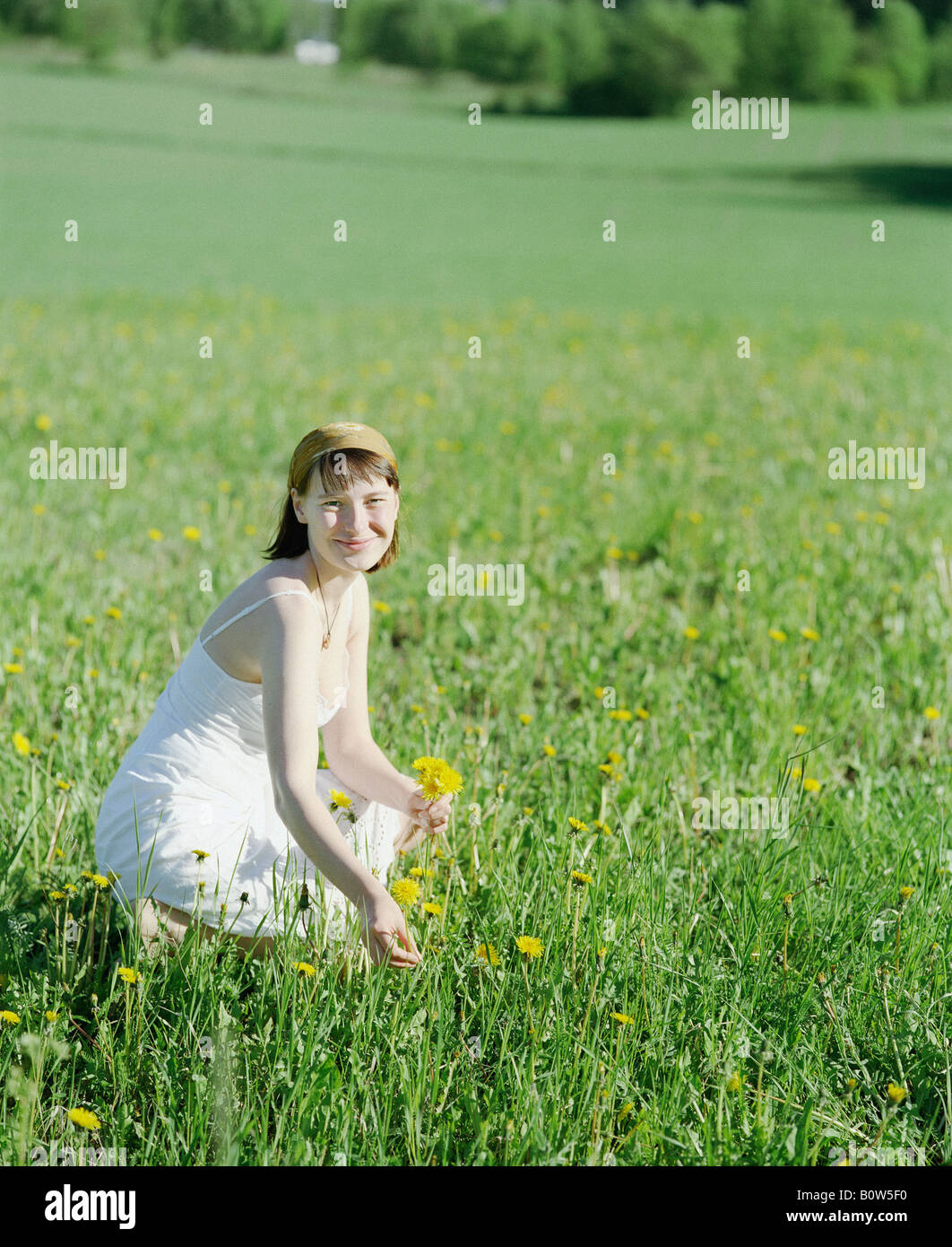 Person in a flower field hi-res stock photography and images - Alamy