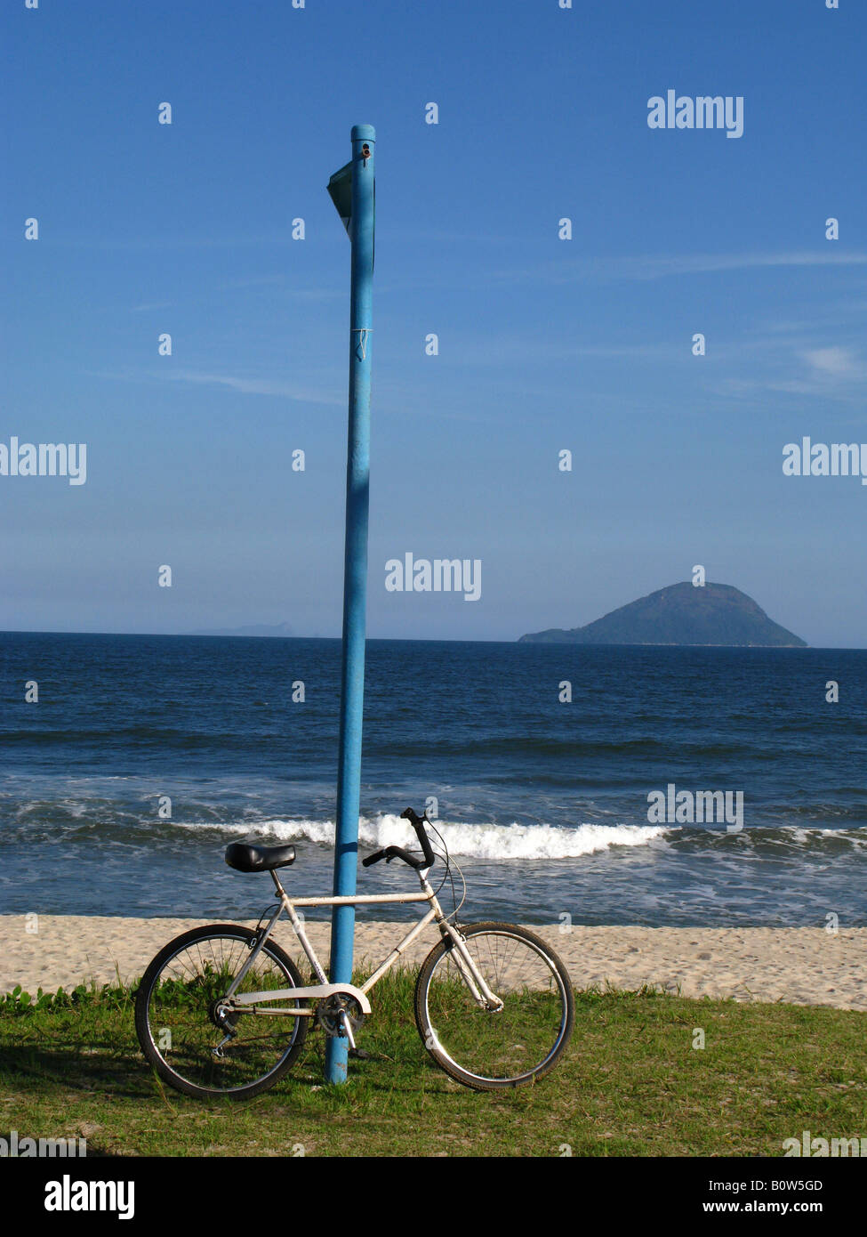 Push bike at Jureia Beach on the north shore of the state of Sao Paulo ...