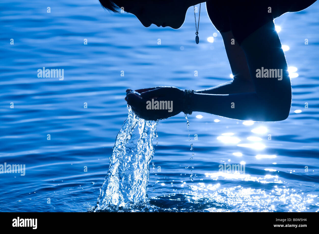 Hands scooping water hi-res stock photography and images - Alamy