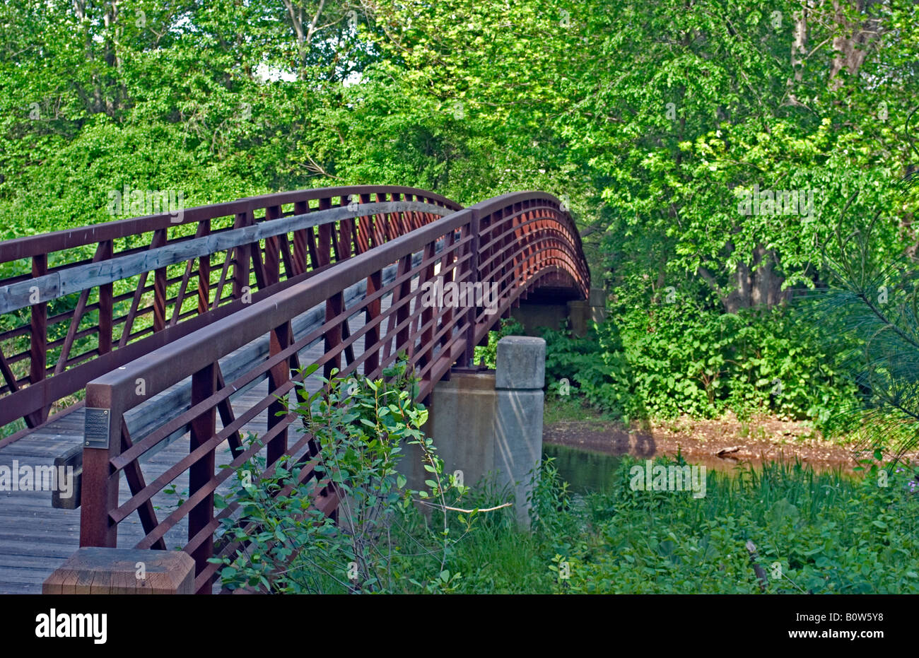 a big old metal and wooden bridge Stock Photo - Alamy