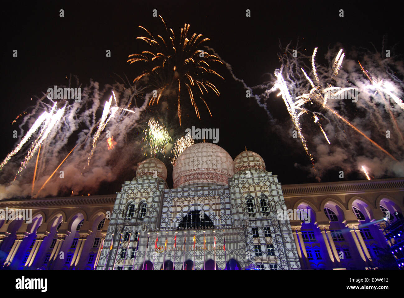 Fireworks display during Colours Of Malaysia celebration at Putrajaya ...