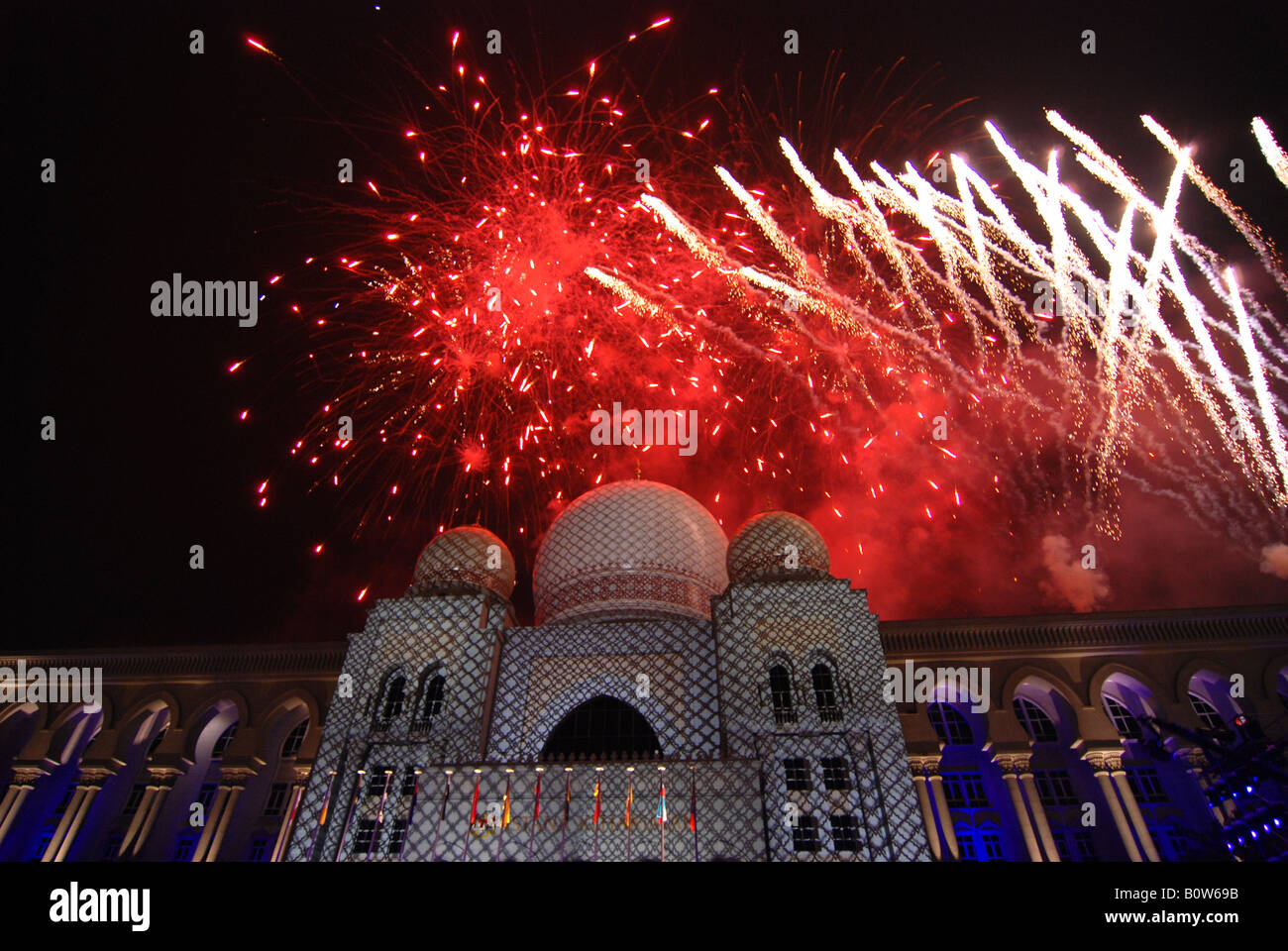 Fireworks display during Colours Of Malaysia celebration at Putrajaya ...