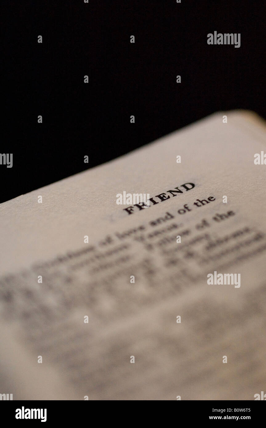 Close Up of the word friend in a dictionary Stock Photo - Alamy
