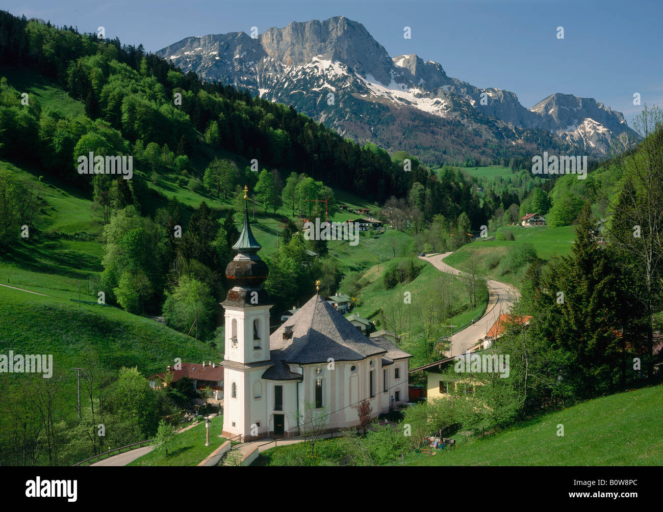 Maria Gern pilgrimage church, Mt. Hoher Goell, Upper Bavaria, Bavaria ...