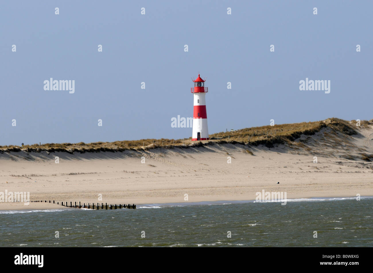 Lighthouse at Ellenbogen, Sylt, North Frisian island, Schleswig ...