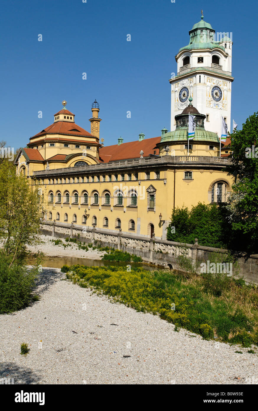 Muellersches Volksbad, public swimming pool on the Isar River, Munich ...