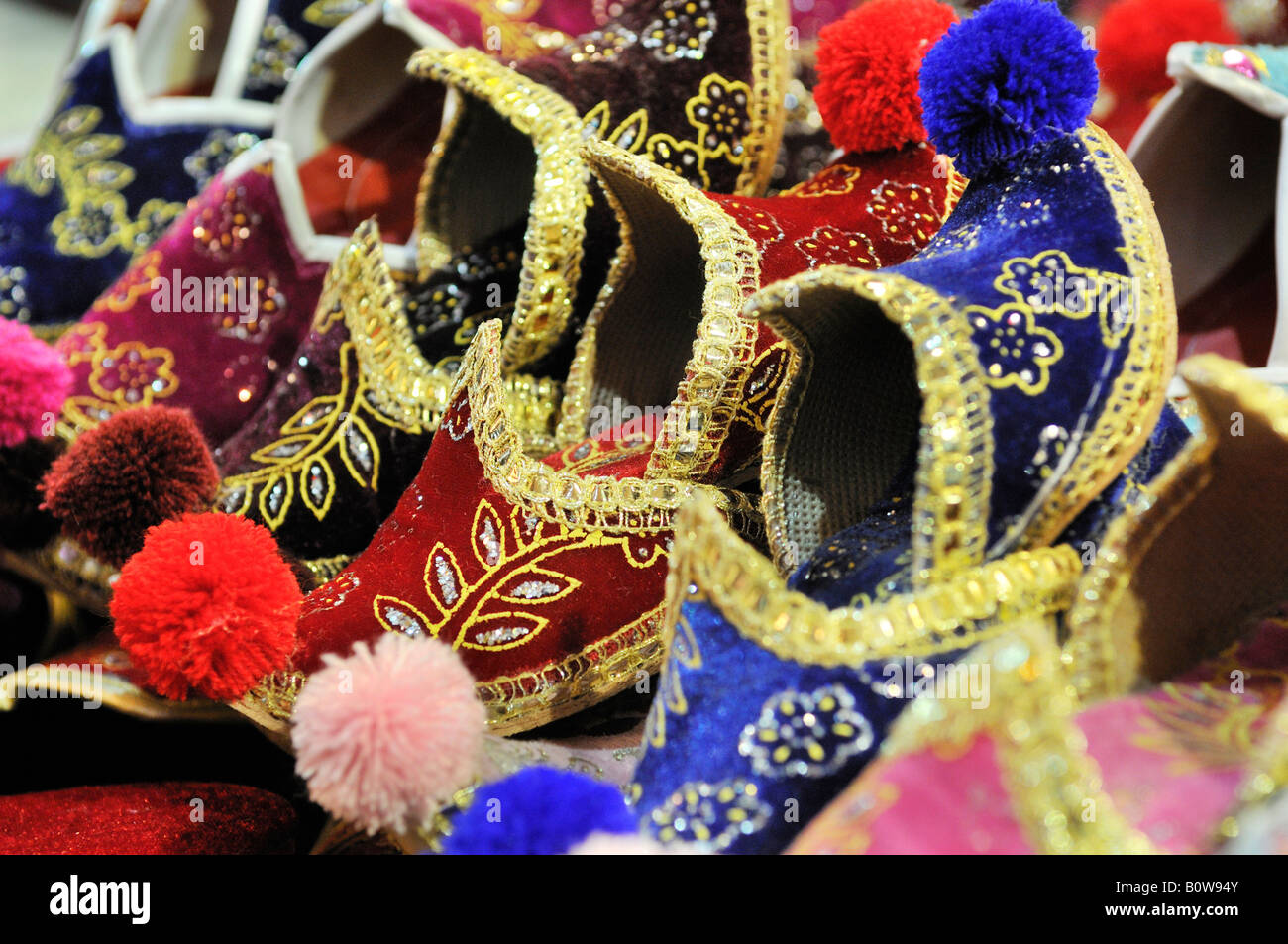 Colourful shoes for sale at the Grand Bazaar in Istanbul, Turkey Stock ...