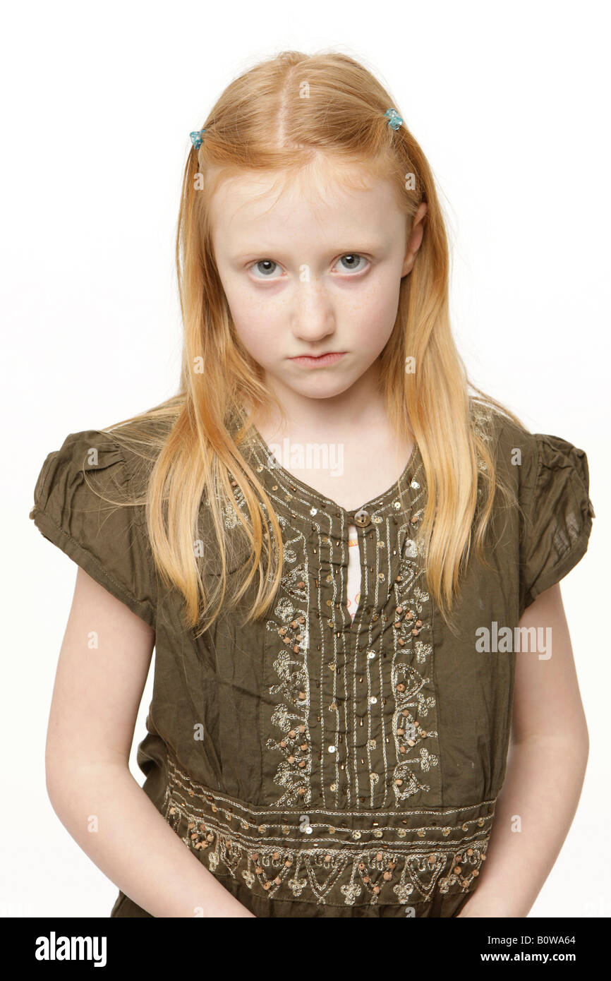 Sad 8-year-old girl Stock Photo - Alamy