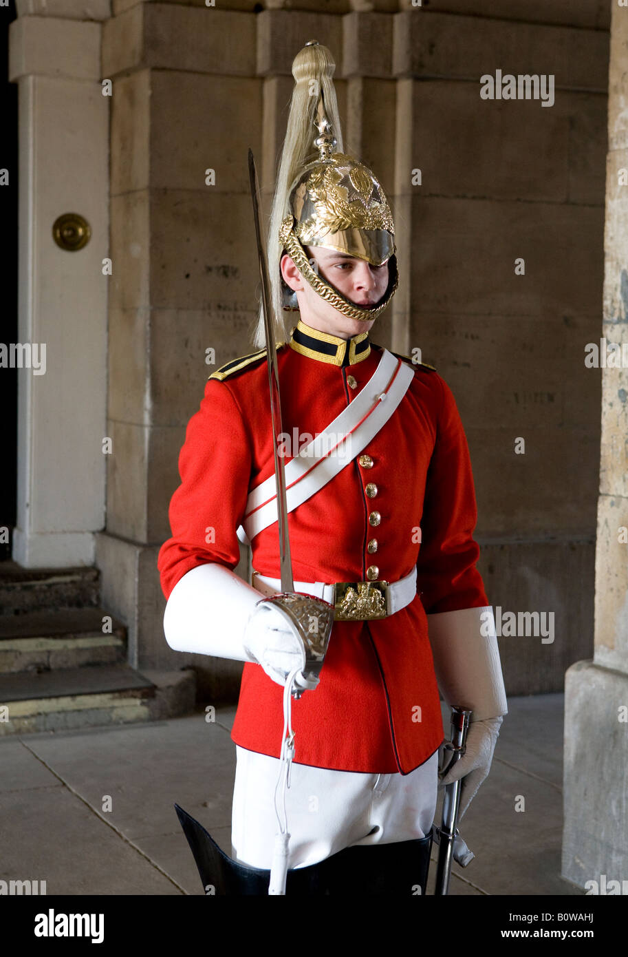 Soldier From The Queens Royal Houseguards Lifeguards Cavalry With ...