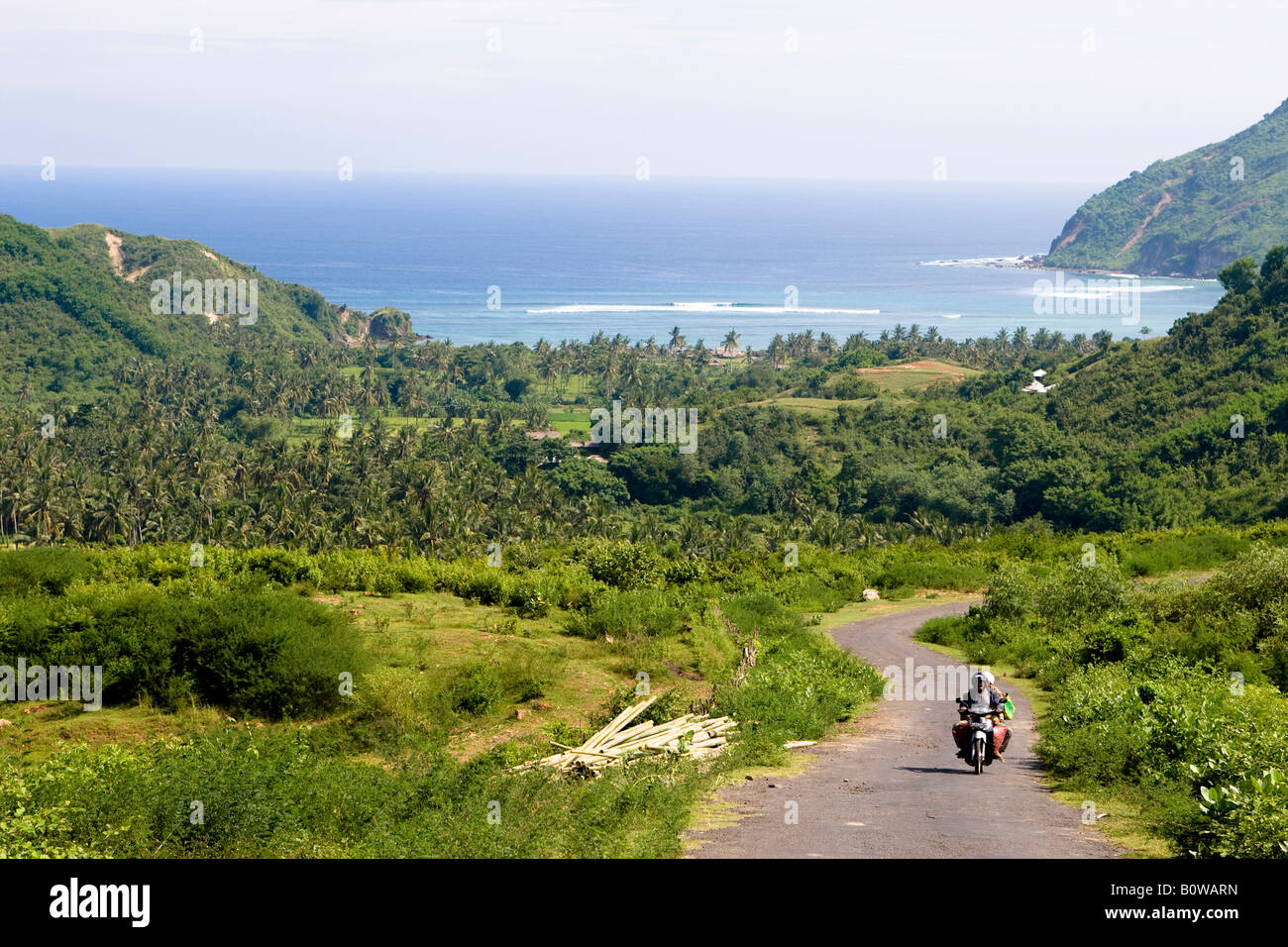 Coastal landscape near Kuta in the south of Lombok Island, Lesser Sunda ...