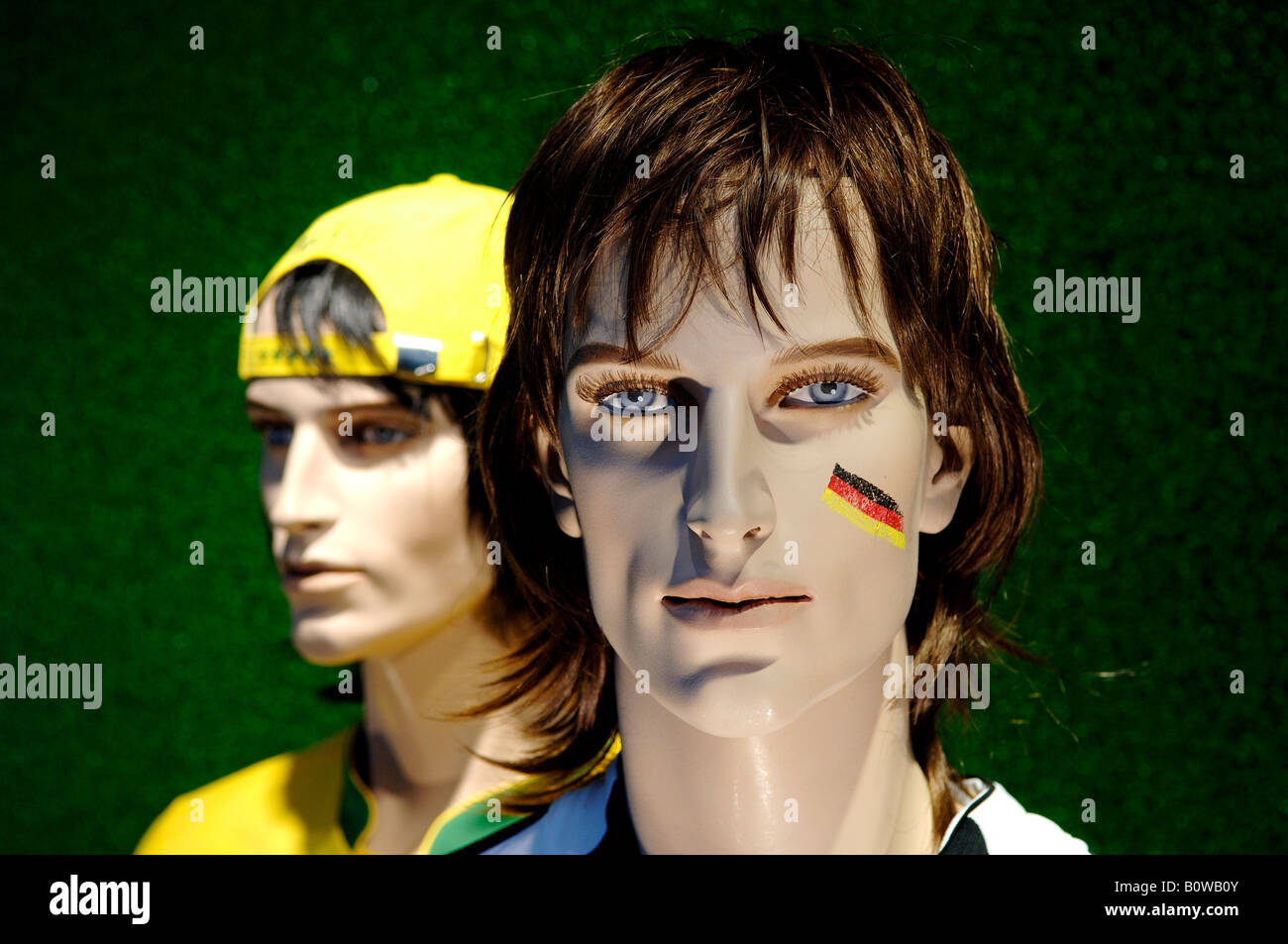 Mannequin, male, German flag painted on face, Nuremberg, Middle ...