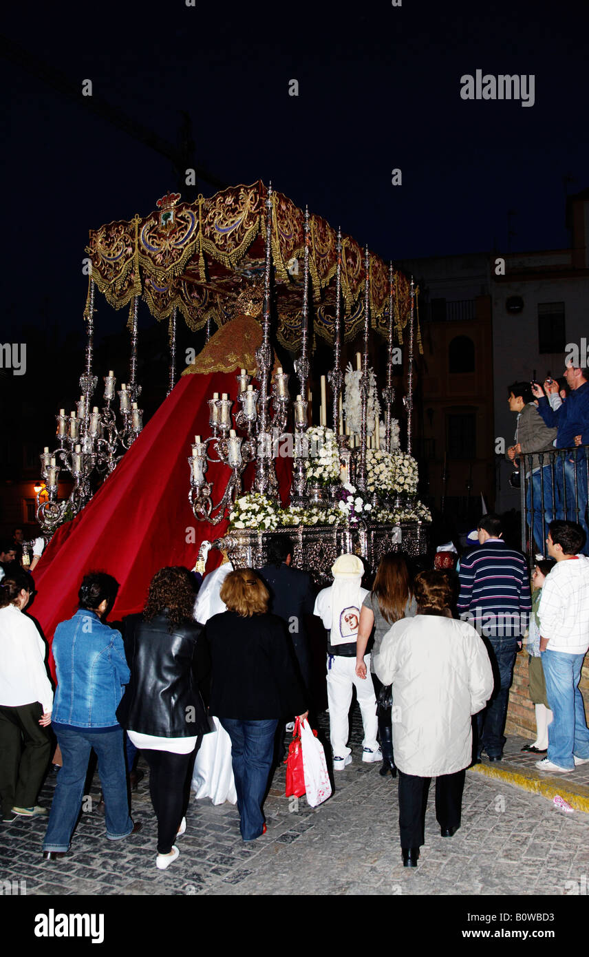 Canopied float with the Virgin Mary, Semana Santa procession, Holy Week ...
