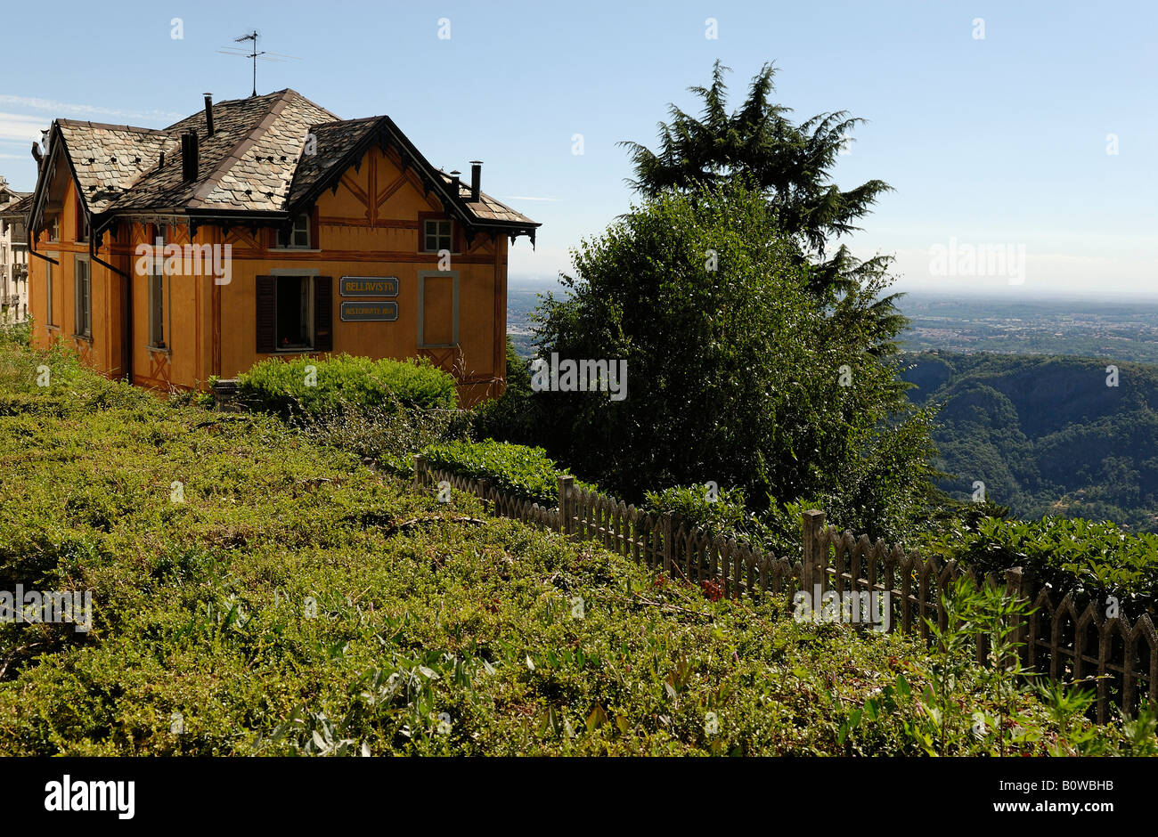 Panoramic view of cabin and landscape in Brunate, Lago di Como (Lake ...
