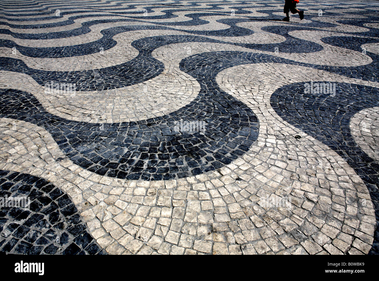 Cobblestones laid in wave patterns, Lisbon, Portugal Stock Photo - Alamy