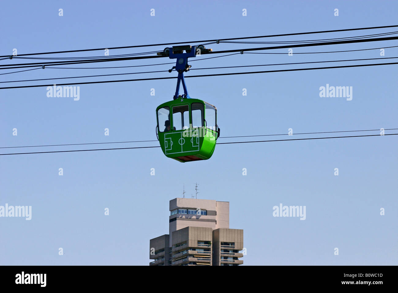 Cable car over the Rhine River, Cologne, North Rhine-Westphalia ...