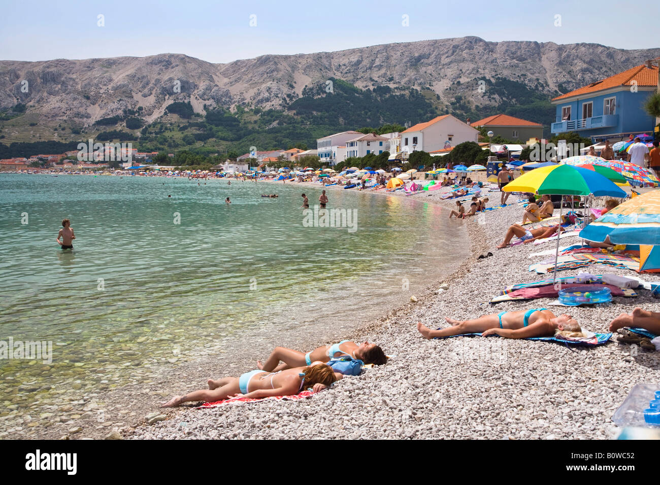 Kvarner Bay, Baska, Krk Island, Adriatic Sea, Croatia, Balkans Stock ...