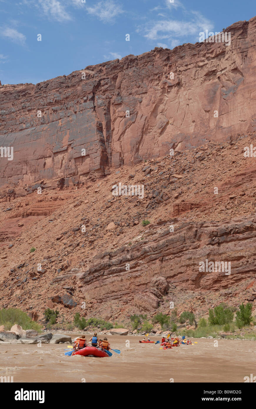 Rafting on the upper Colorado river near Moab Utah USA No MR Stock ...