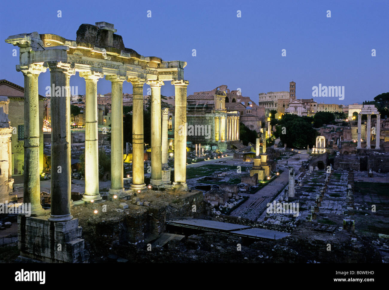 Temple of Saturn, Forum Romanum, Roman Forum, Rome, Latium, Italy Stock ...